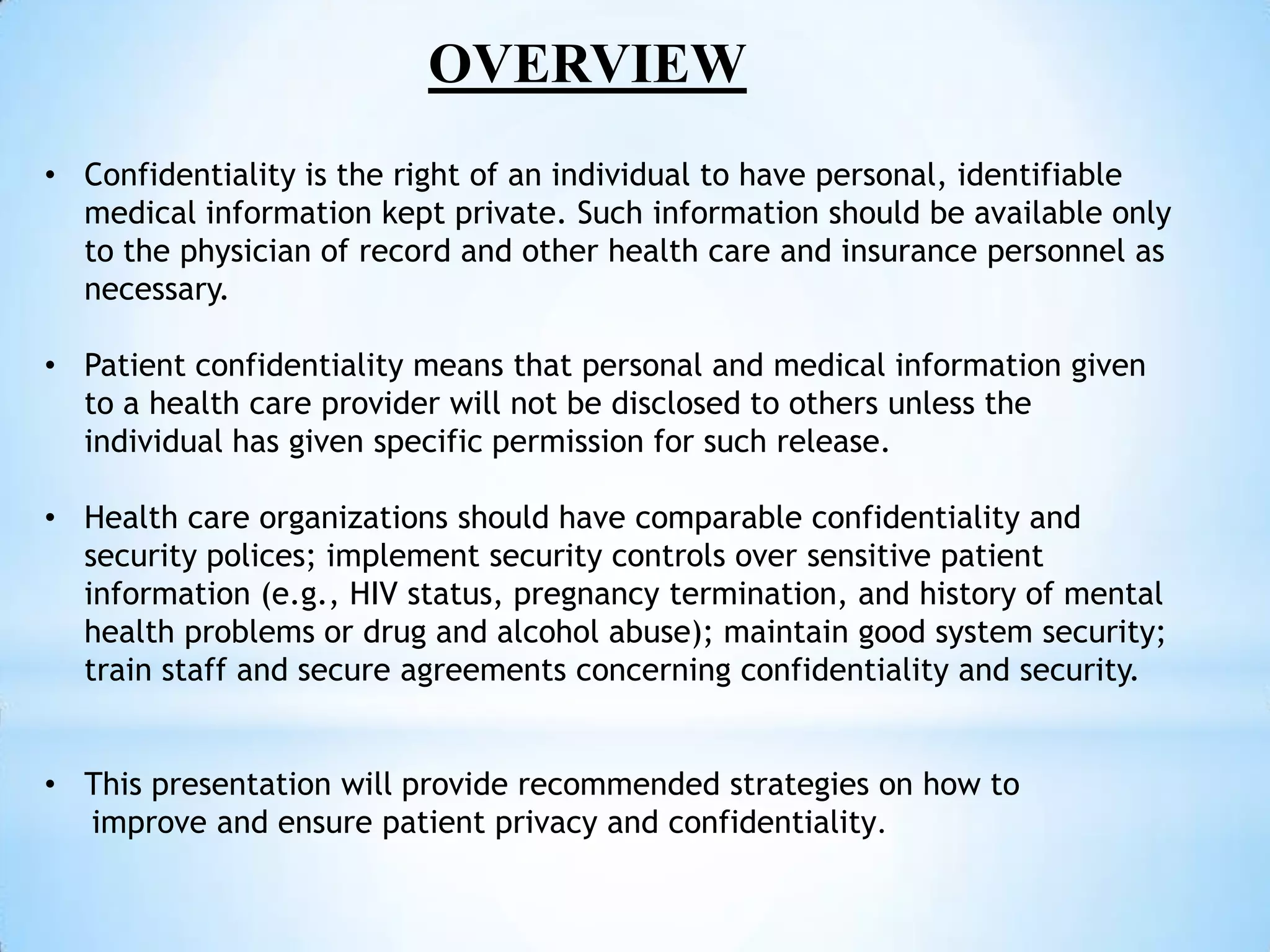 Patient privacy wsanders | PPTX | Health Insurance | Insurance