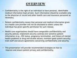 Patient privacy wsanders | PPTX | Health Insurance | Insurance