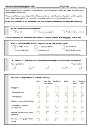 Patient questionnaire | PDF