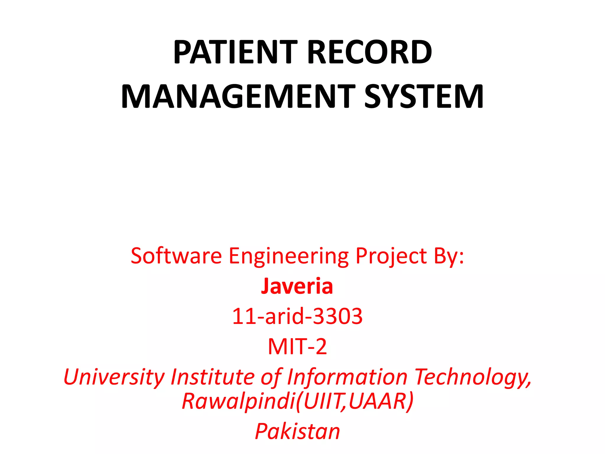 Patient record management system(s.e. diagrams) | PPTX Patient record management system(s.e. diagrams) | PPTX