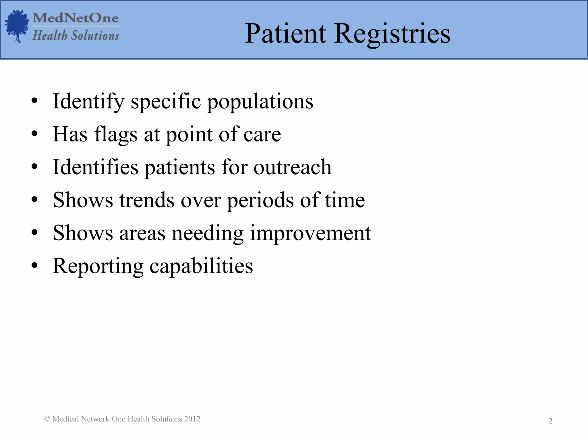 Patient Registries | PDF
