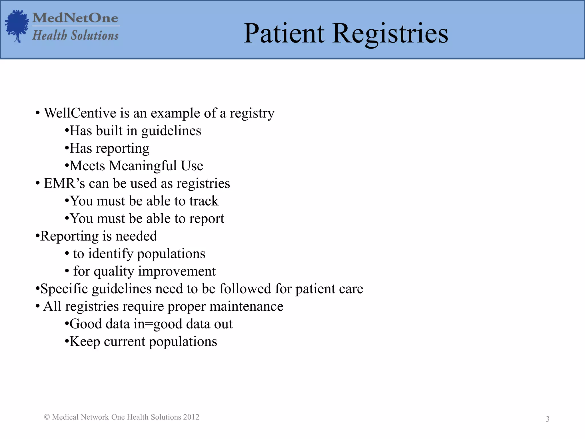Patient Registries | PDF