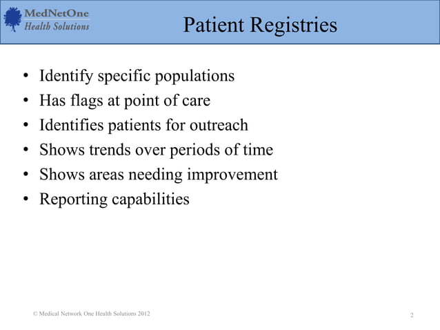 Patient Registries | PDF