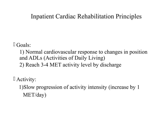 Patient Rehabilitation Post Myocardial Infarction | PPT