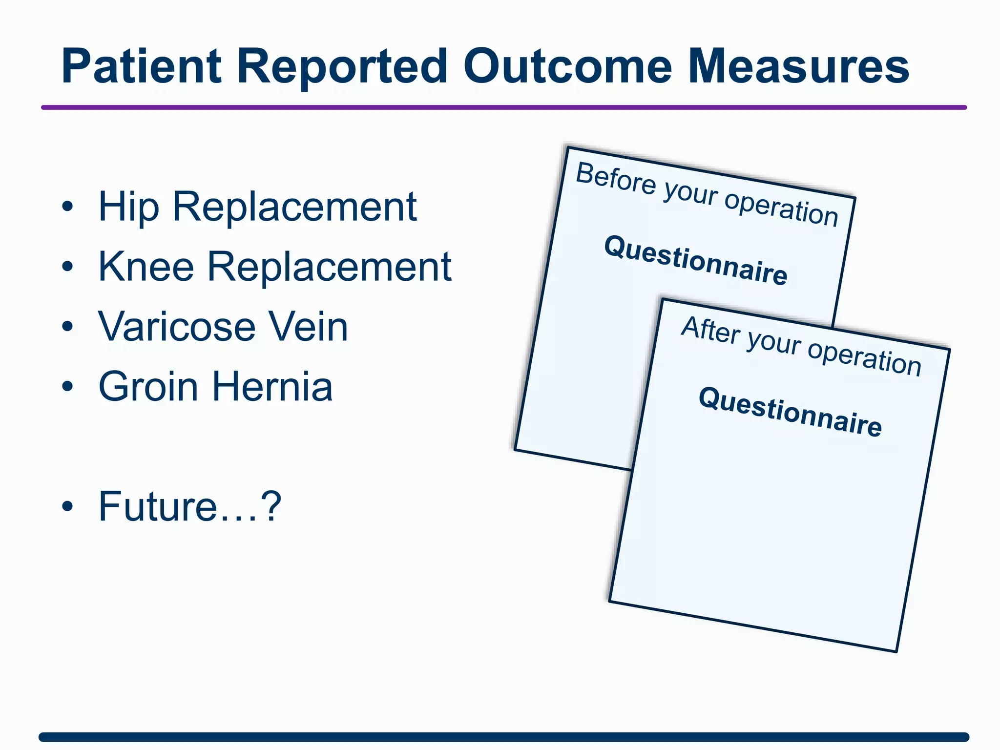 HSCIC: Patient Reported Outcome Measures (PROMS) | PPTX | Surgery ...