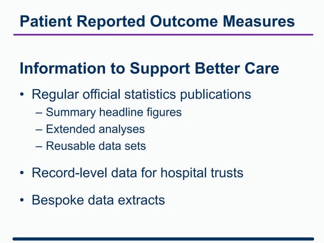 HSCIC: Patient Reported Outcome Measures (PROMS) | PPTX | Surgery ...