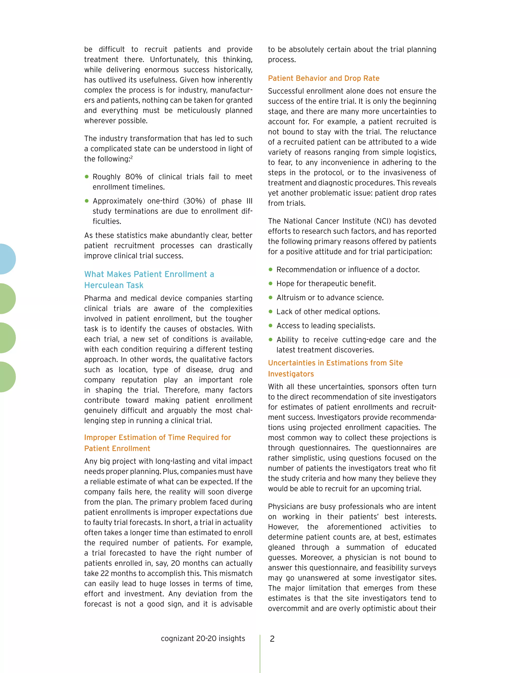 Patients Recruitment Forecast in Clinical Trials | PDF