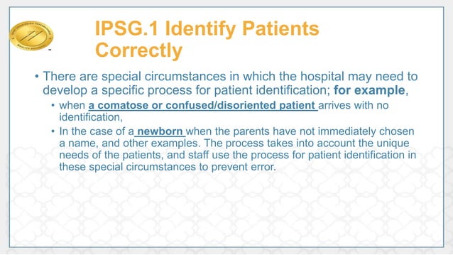 Patient Safety and IPSG | PPTX | Surgery | Medical Health