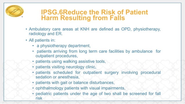 Patient Safety and IPSG | PPTX | Surgery | Medical Health