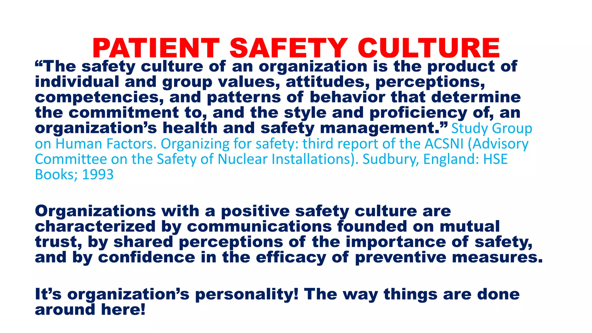 Patient safety culture | PDF