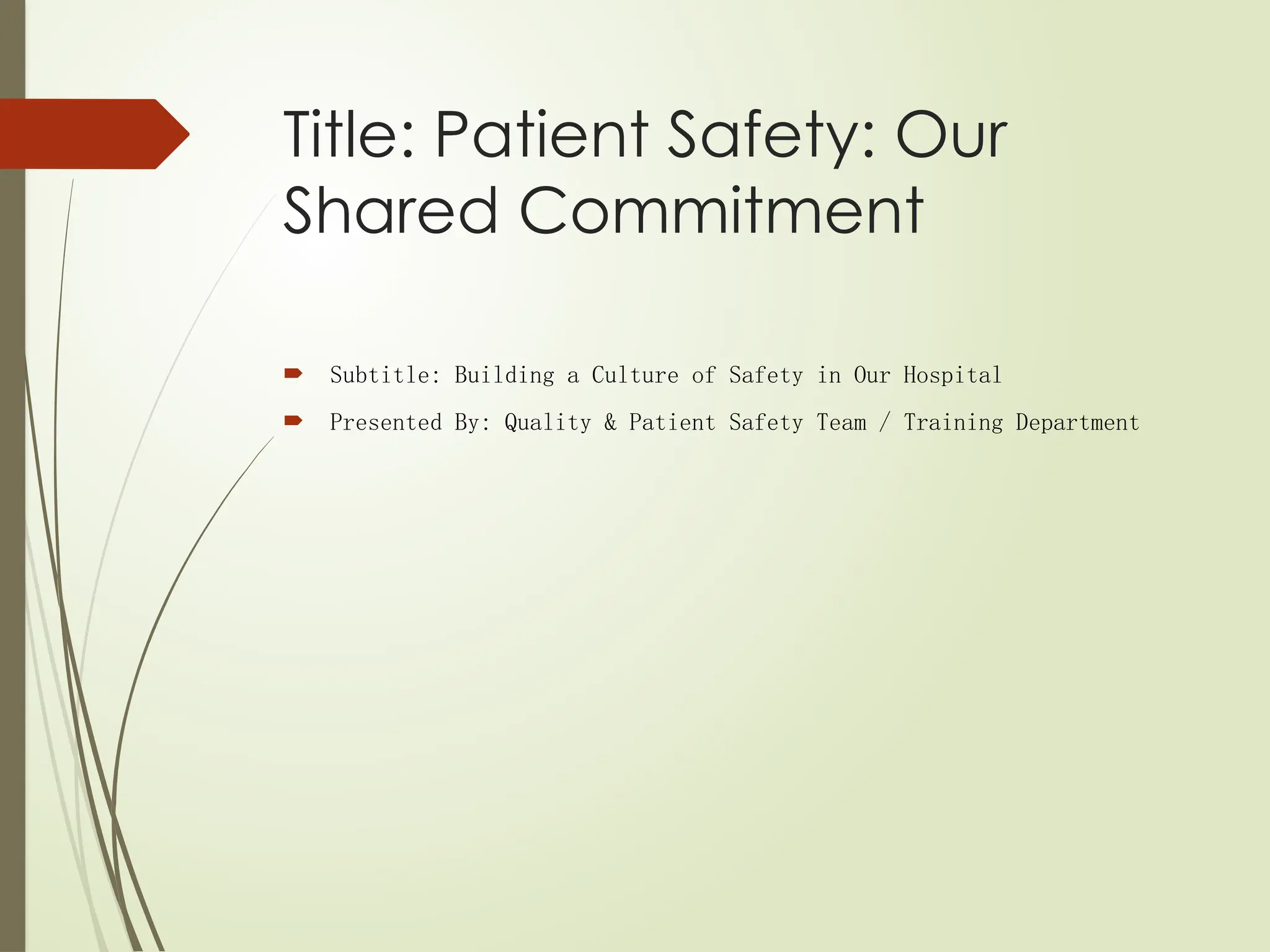Patient Safety in a Hospital in a structured manner | PPTX