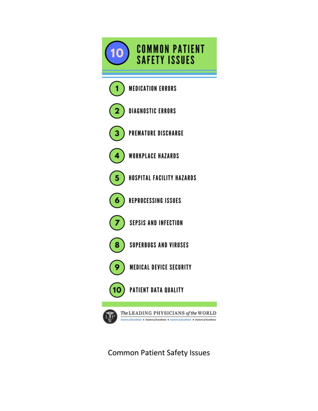 Patient safety issues | PDF | Infectious Diseases | Diseases and Conditions