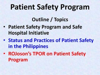 Patient Safety Management - 20150406 | PPTX
