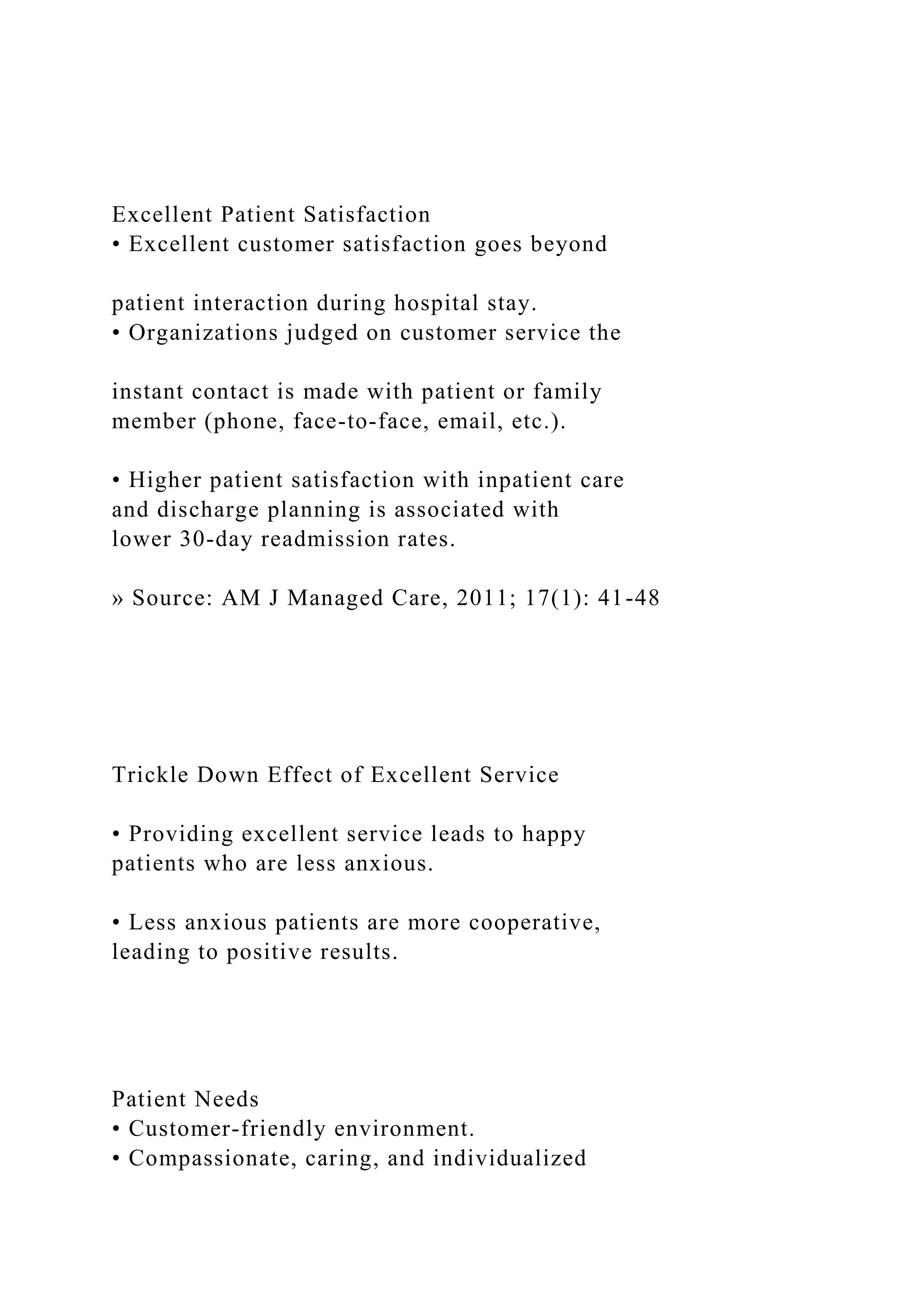 Patient Satisfaction Patient Satisfaction Today • Ha.docx | Healthcare ...