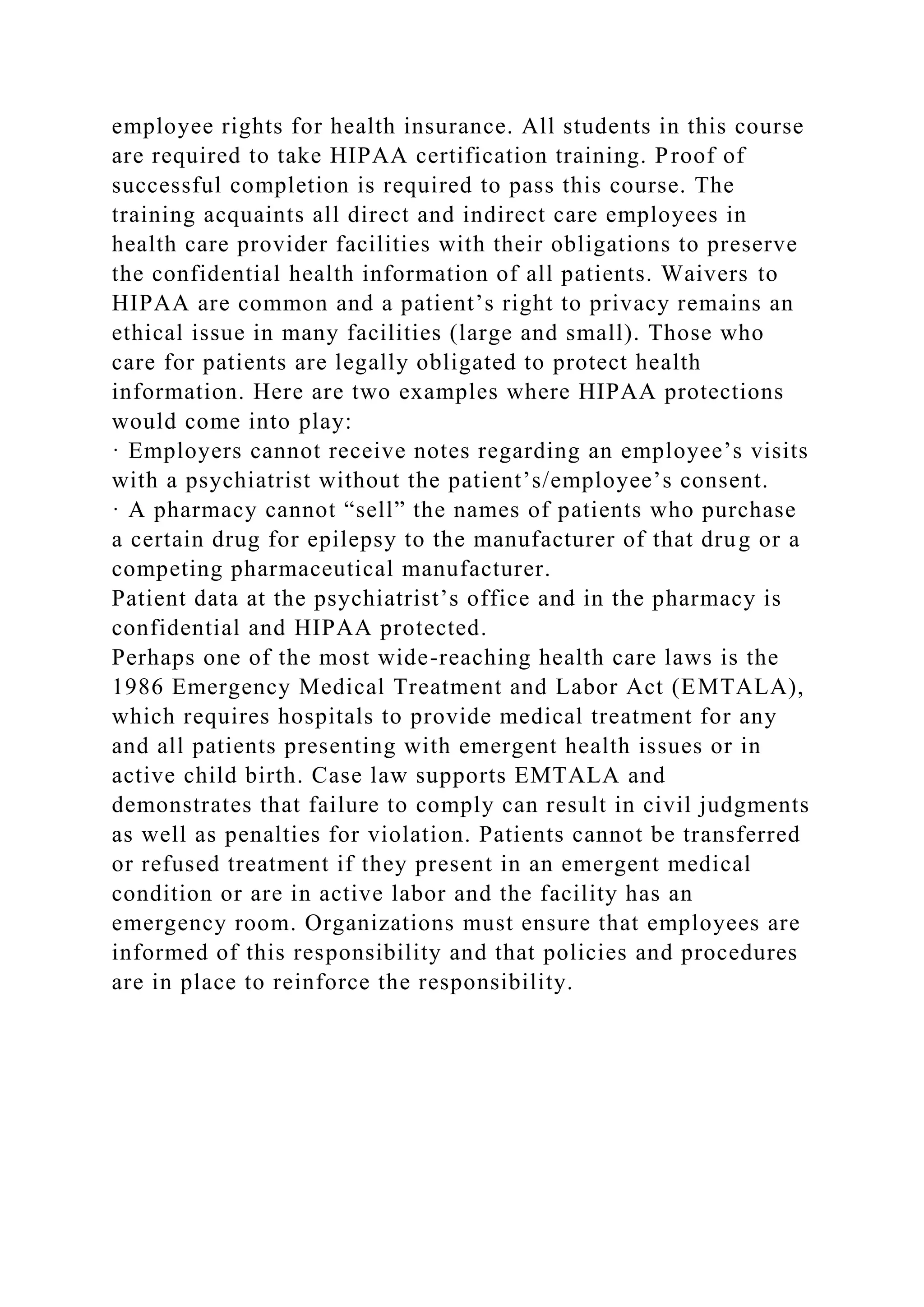 · Patient Self-Determination Act (1990)· Health Insurance Portab.docx