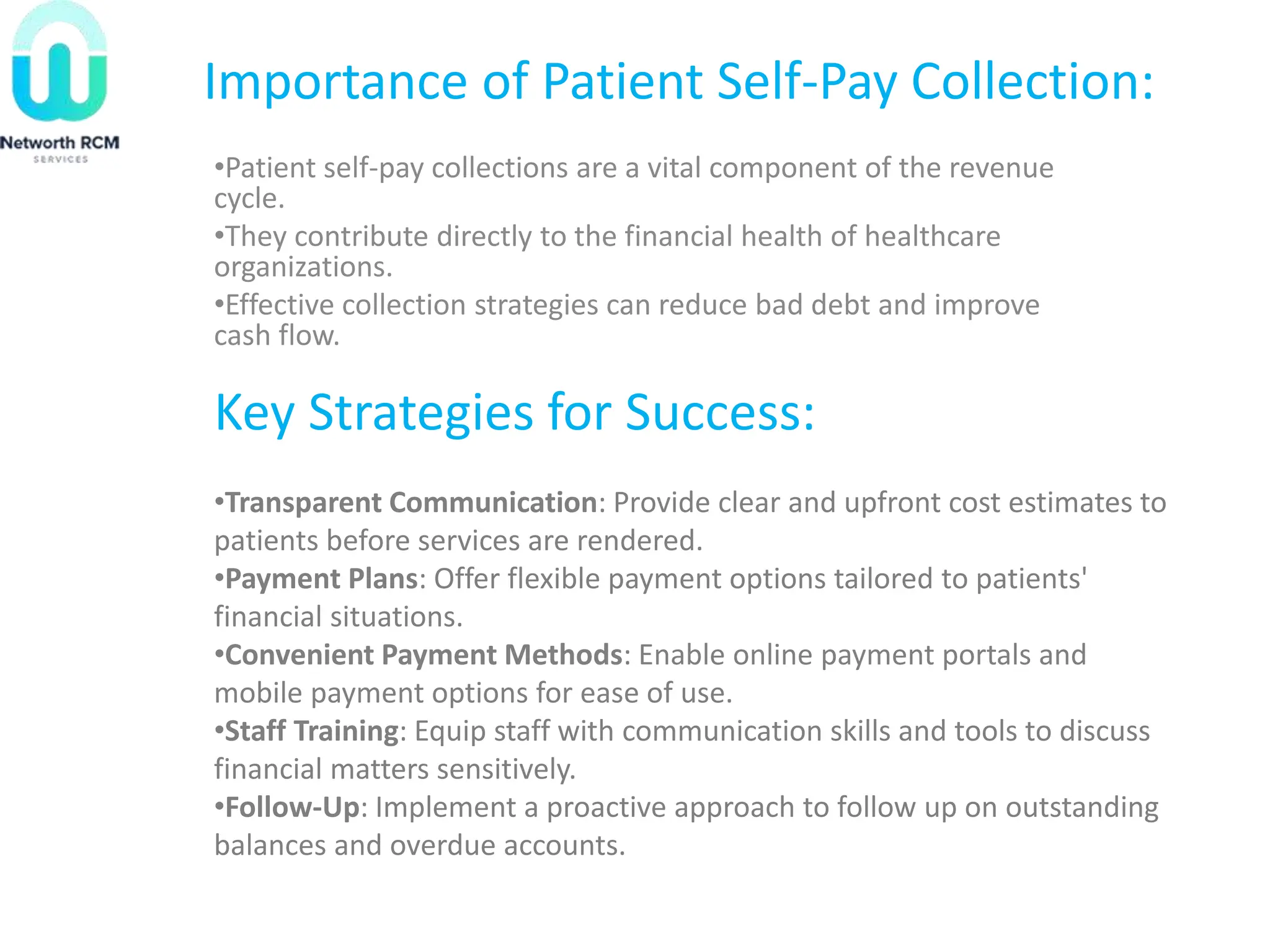 Patient Self- Pay Collection | Networth RCM | PPTX