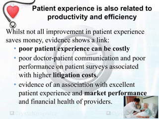 Patient’s experience, improve the quality health3 | PPT