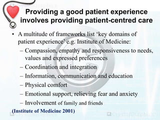 Patient’s experience, improve the quality health3 | PPTX