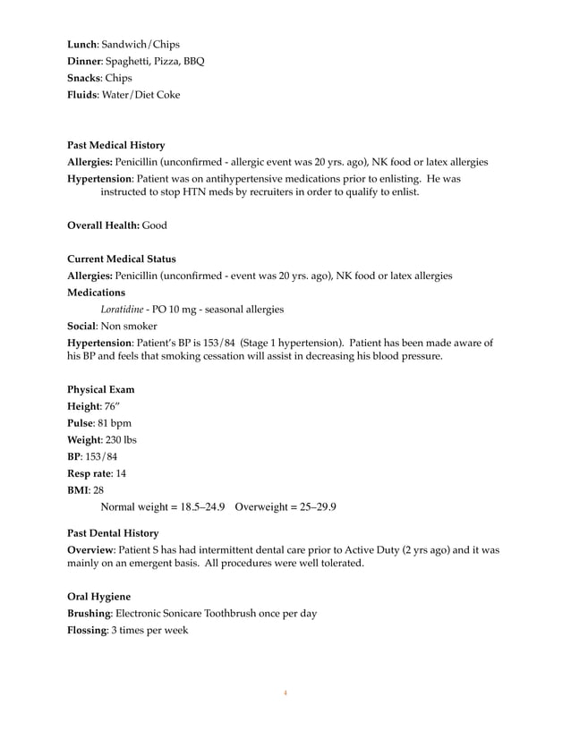 Dental Treatment Problem List - Patient SM | PDF