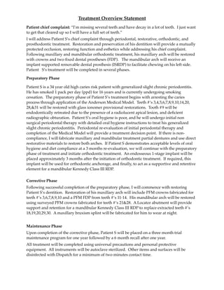 Dental Treatment Problem List - Patient SM | PDF