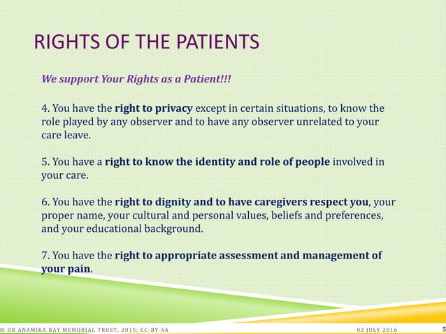 Patients' rights and responsibilities | PPTX | First Aid | Injuries