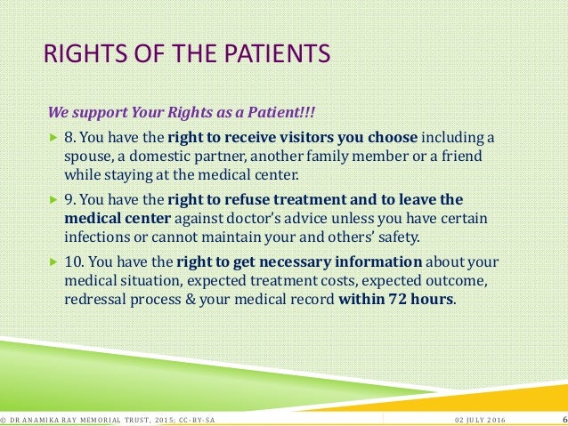 Patients' rights and responsibilities