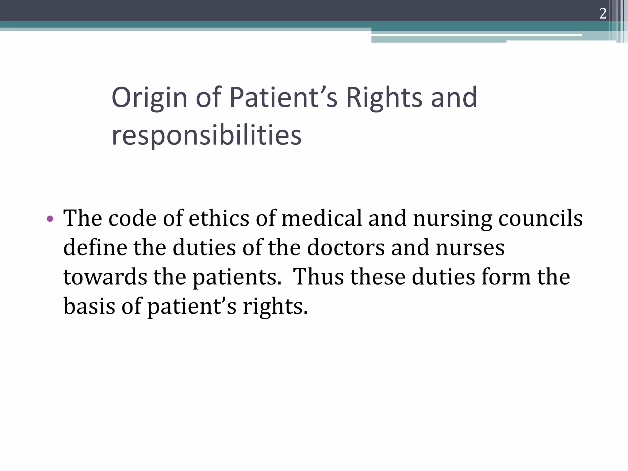 Patients rights and responsibilities | PPTX