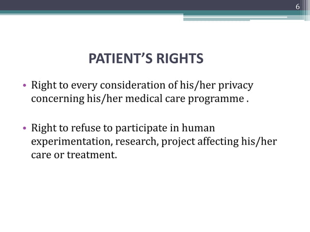 Patients rights and responsibilities | PPTX | Medical Health