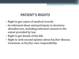 Patients rights and responsibilities | PPTX