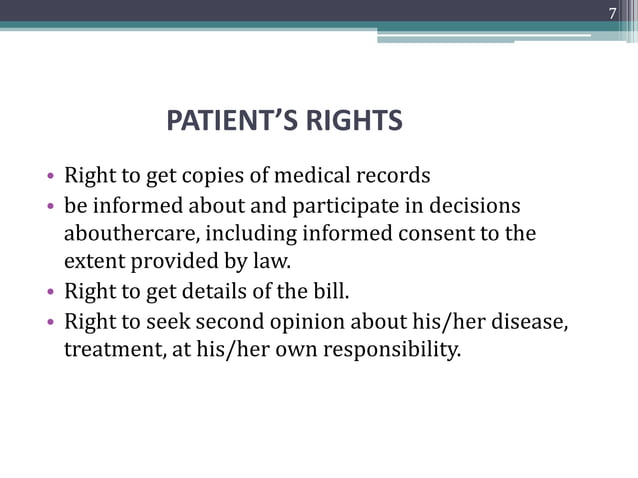 Patients rights and responsibilities | PPTX | Medical Health