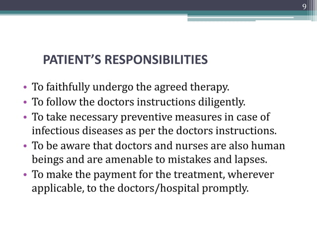 Patients rights and responsibilities | PPTX | Medical Health