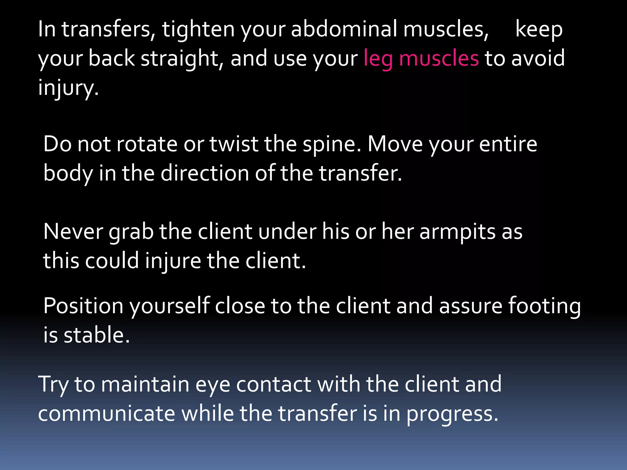 Patients safety transfers and lifting | PPTX