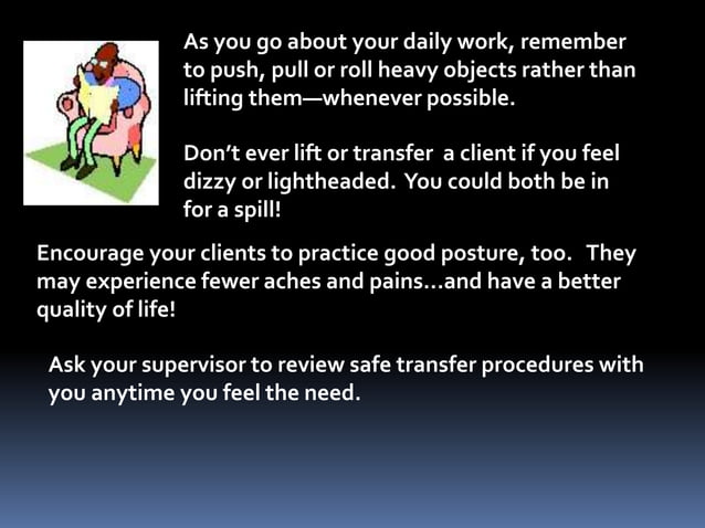 Patients safety transfers and lifting | PPTX | First Aid | Injuries