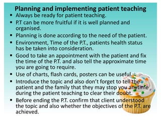 Patient teaching | PPTX