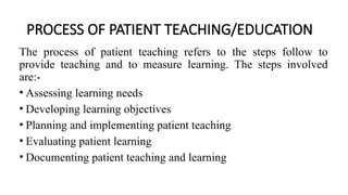 Patient Teaching.pptx for B.sc 1st semester | PPTX