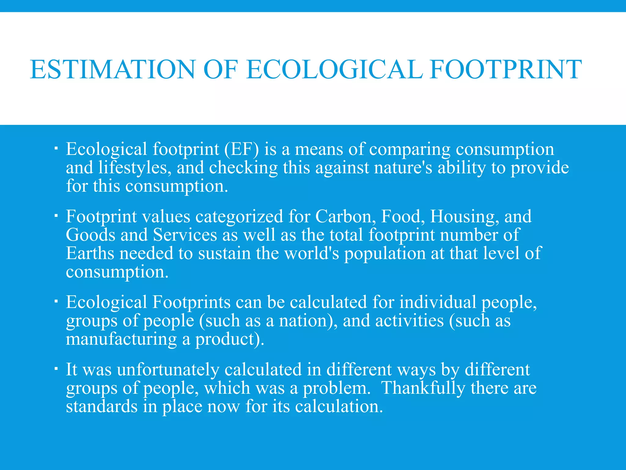 Ecological footprint, | PPTX