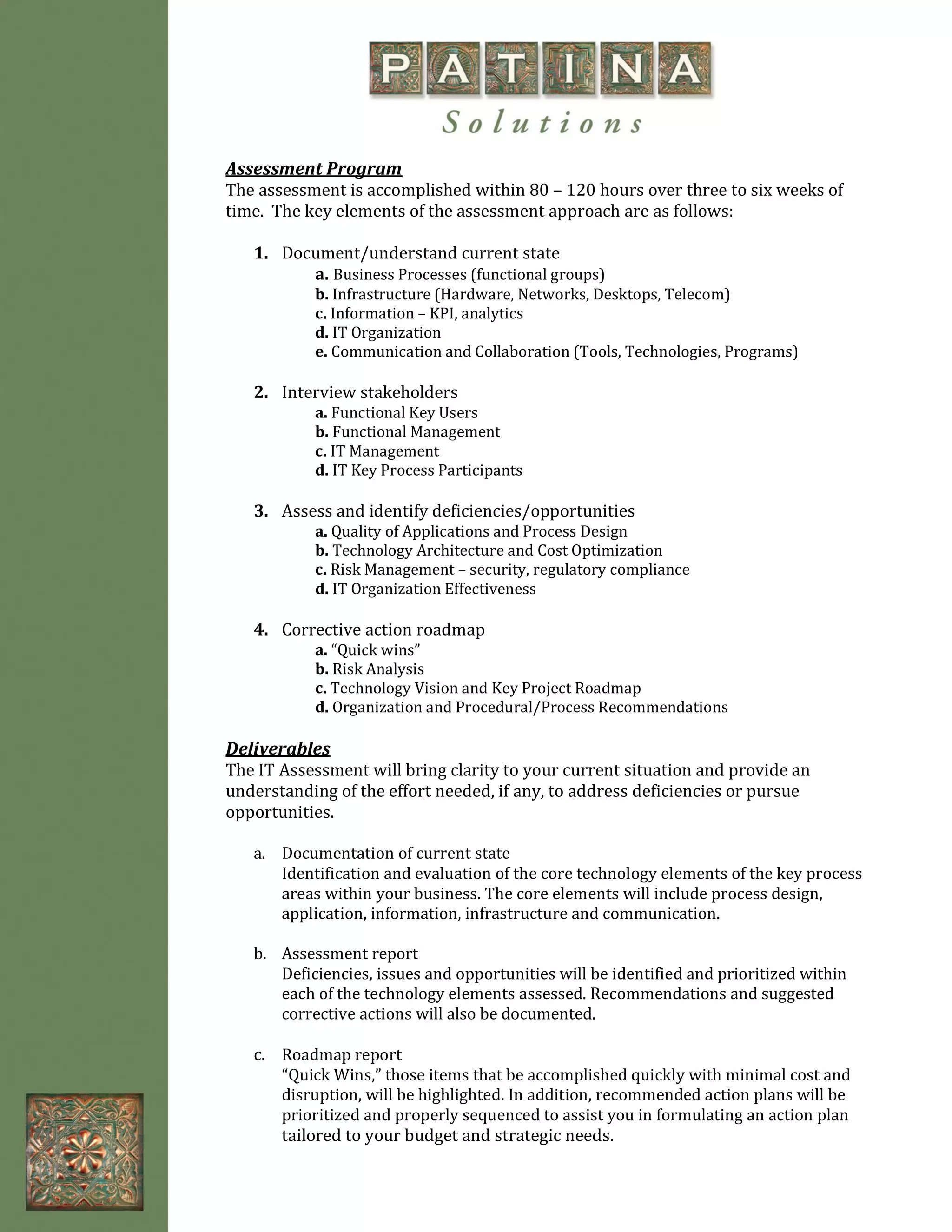 Patina Technology Assessment | PDF | Computing | Technology & Computing