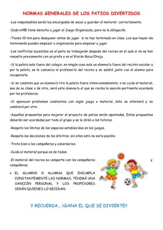 Patios divertidos carteles normas | PPT