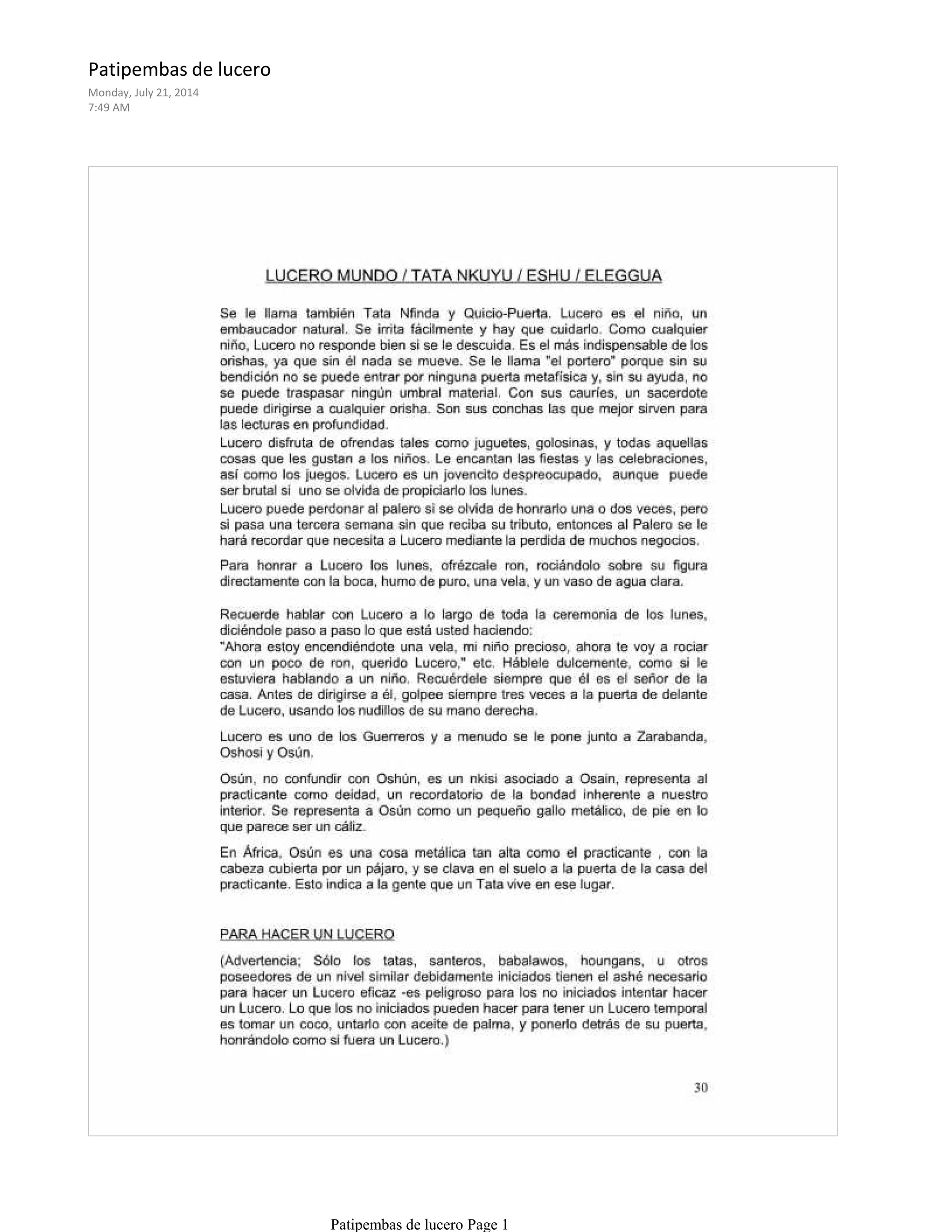 Patipembas de lucero | PDF | Religion & Spirituality