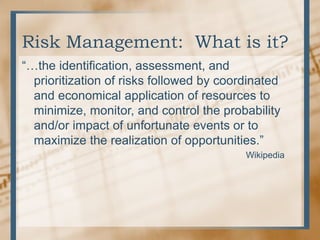 Risk Management Panel | PPT