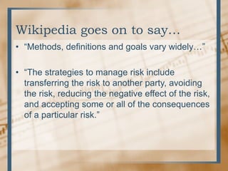Risk Management Panel | PPT