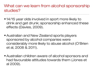 Alcohol sponsorship of sports | PPT