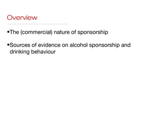 Alcohol sponsorship of sports | PPT