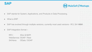 MuleSoft SAP Integration using IDocs | PPT