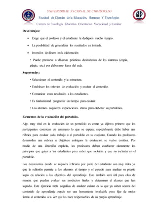 el portafolio como instrumento de evaluación | DOCX