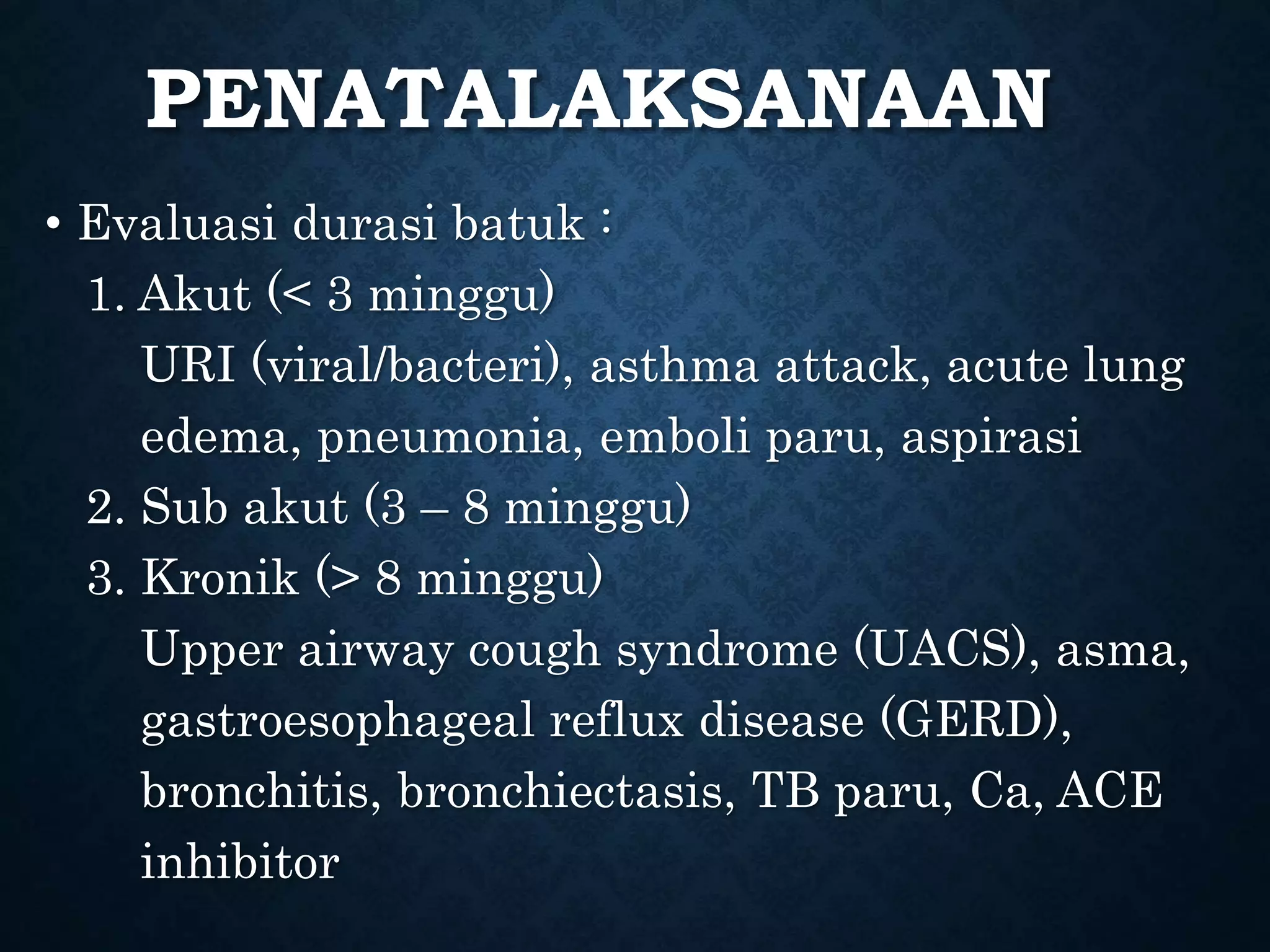 Patofisiologi batuk | PPTX