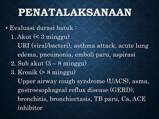 Patofisiologi batuk | PPTX