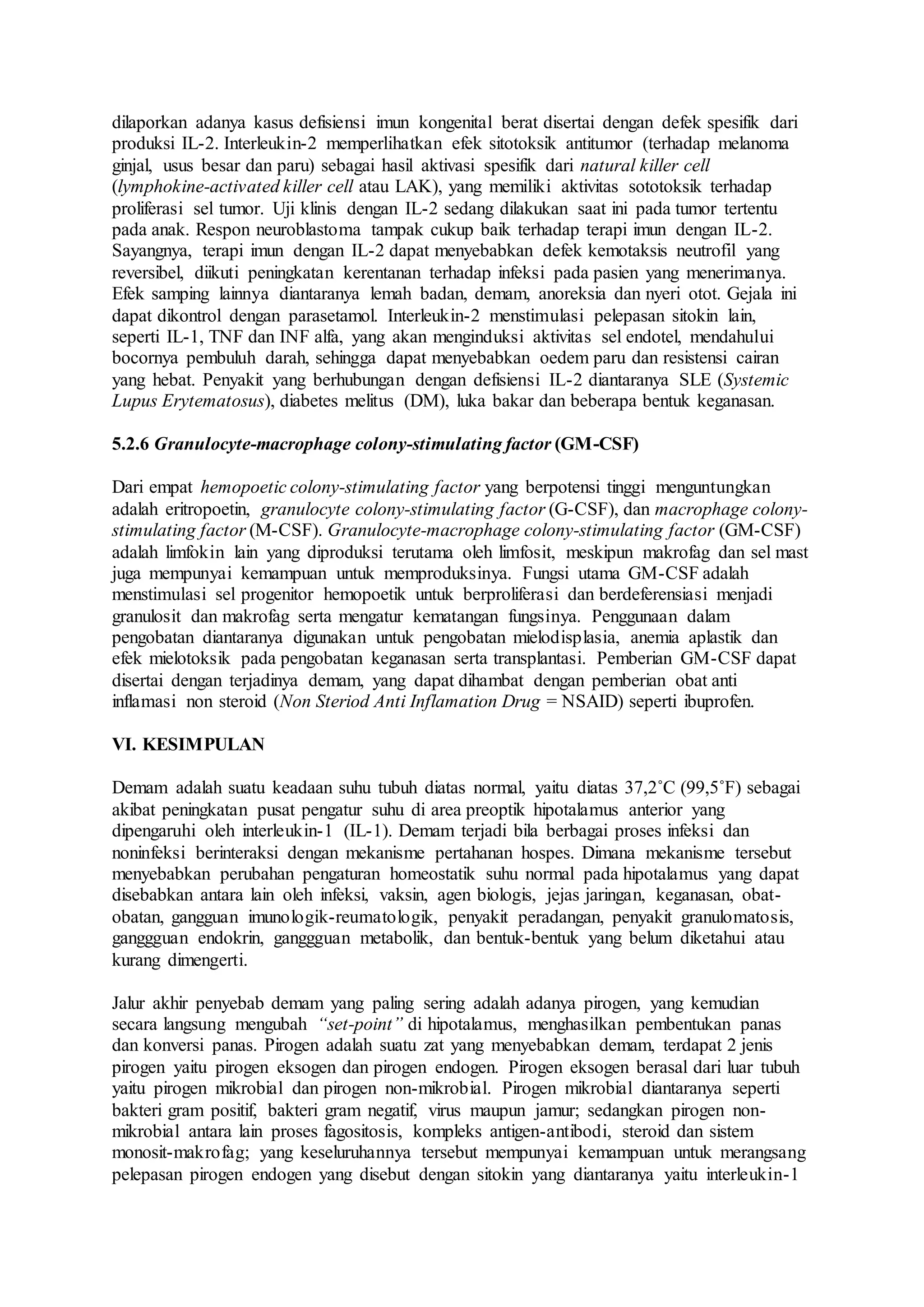 Patofisiologi demam | DOCX