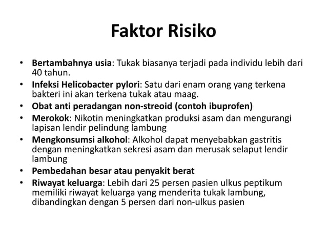 PEPTIC ULCER TUKAK LAMBUNG Patofisiologi peptic ulcer | PPTX