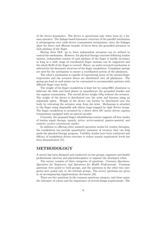 Design requirements for a tendon rehabilitation robot: results from a ...